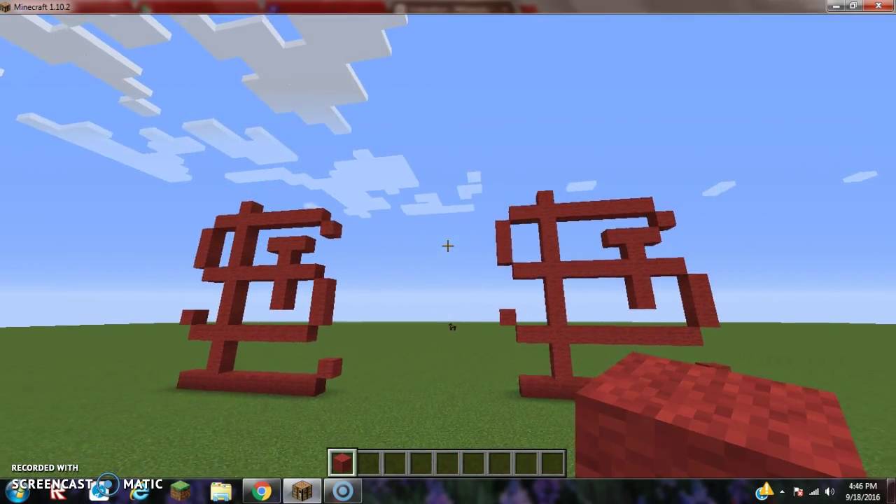 Minecraft Pixel Art: How to Make a St. Louis Cardinals logo - YouTube