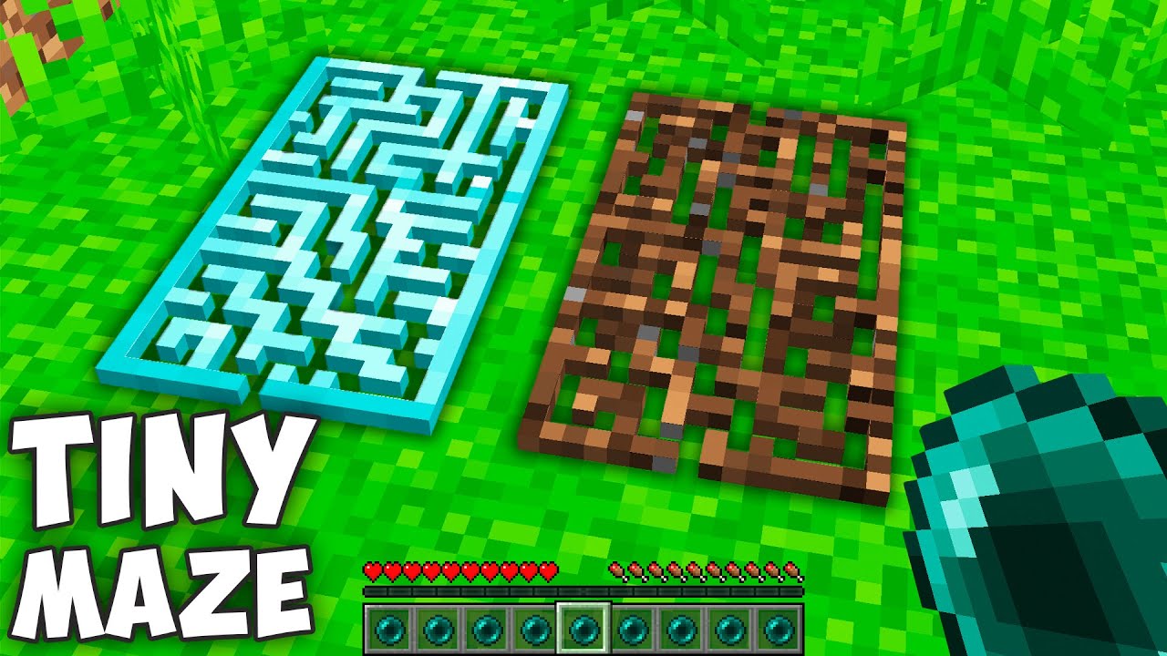 I found a TINY cursed MAZE in Minecraft ! Smallest TINY DIAMOND vs DIRT ...