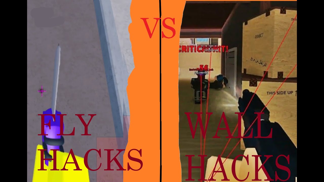 Fly Hacks VS Wall Hacks ROBLOX Arsenal - YouTube