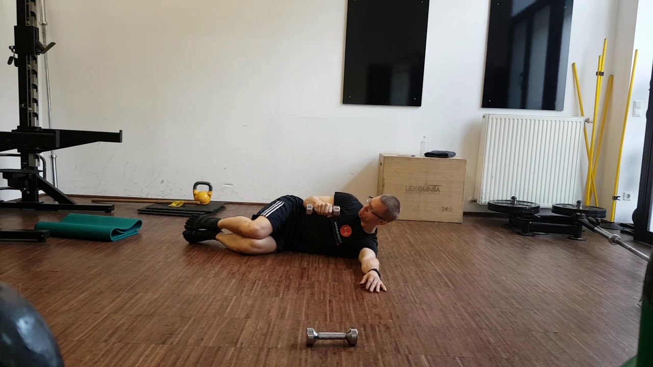 Side lying DB external shoulder rotation - YouTube