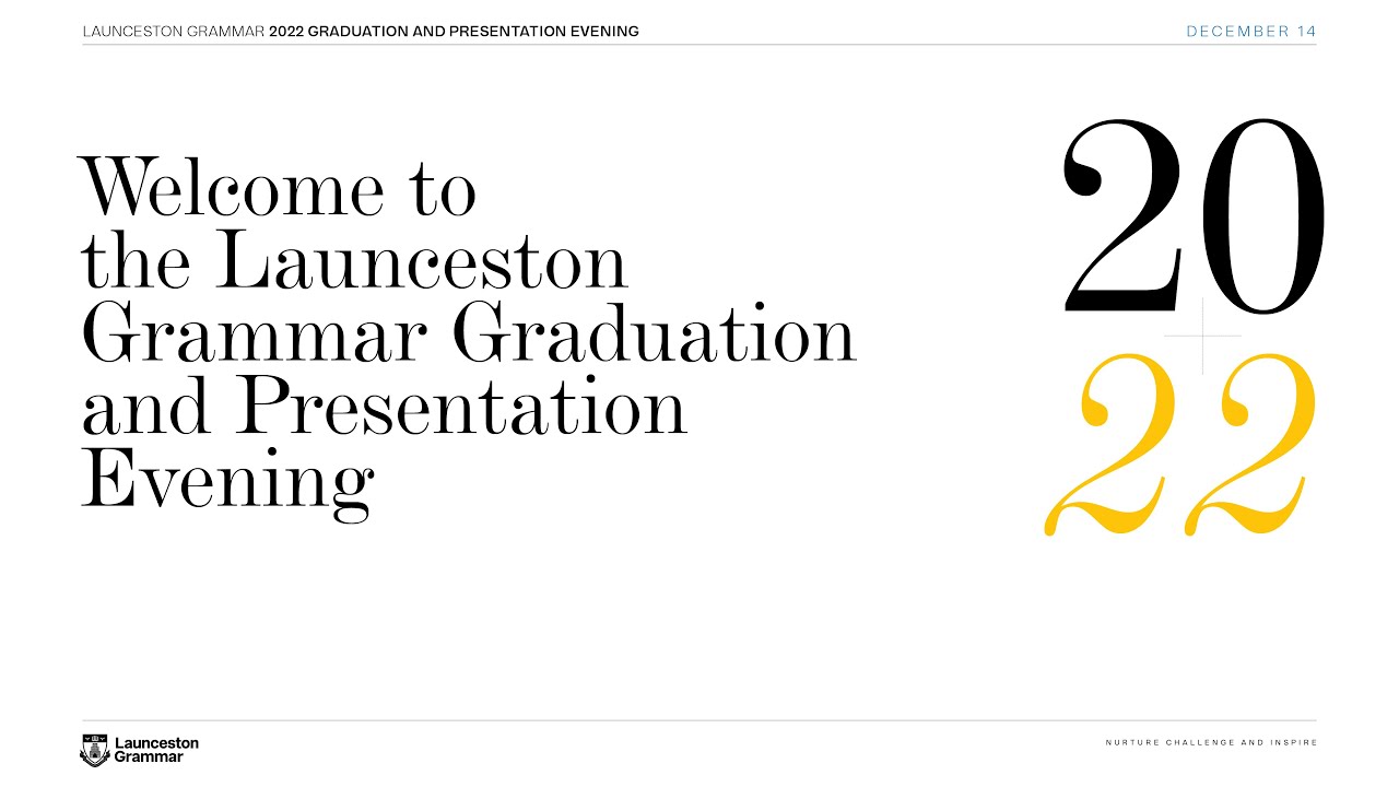 Launceston Grammar Graduation and Presentation Evening - YouTube