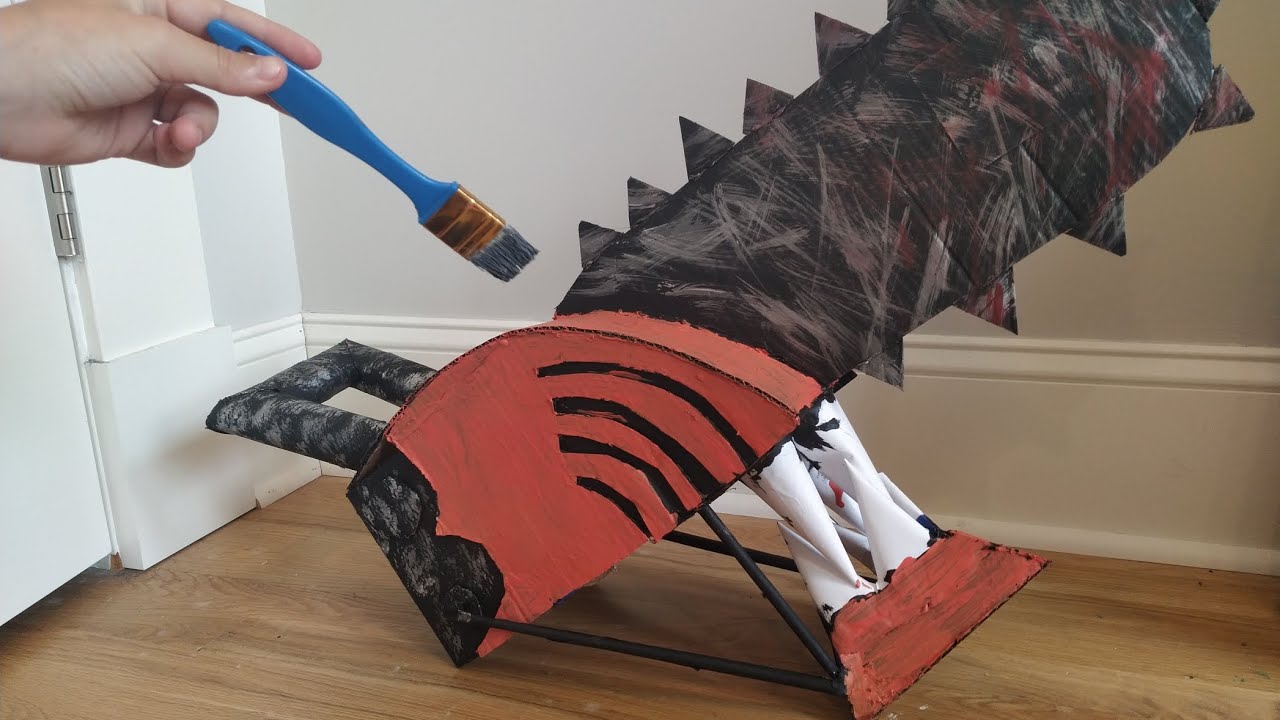 Cardboard Chainsawman Helmet Easy Tutorial - YouTube