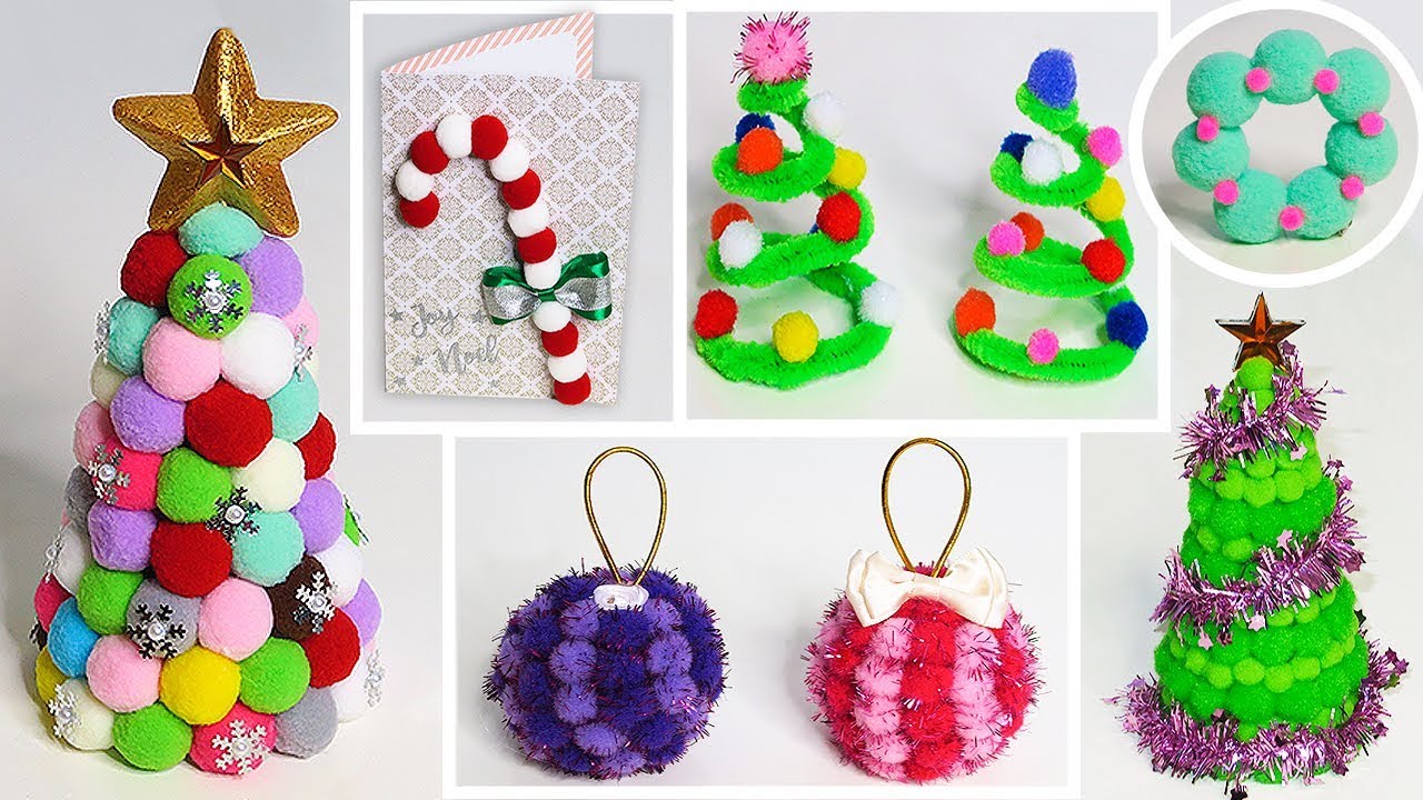 🎄🎁Decora tu NAVIDAD 2022 con Pompones Ideas DIY Fáciles y Rápidas 🎁🎄 ...