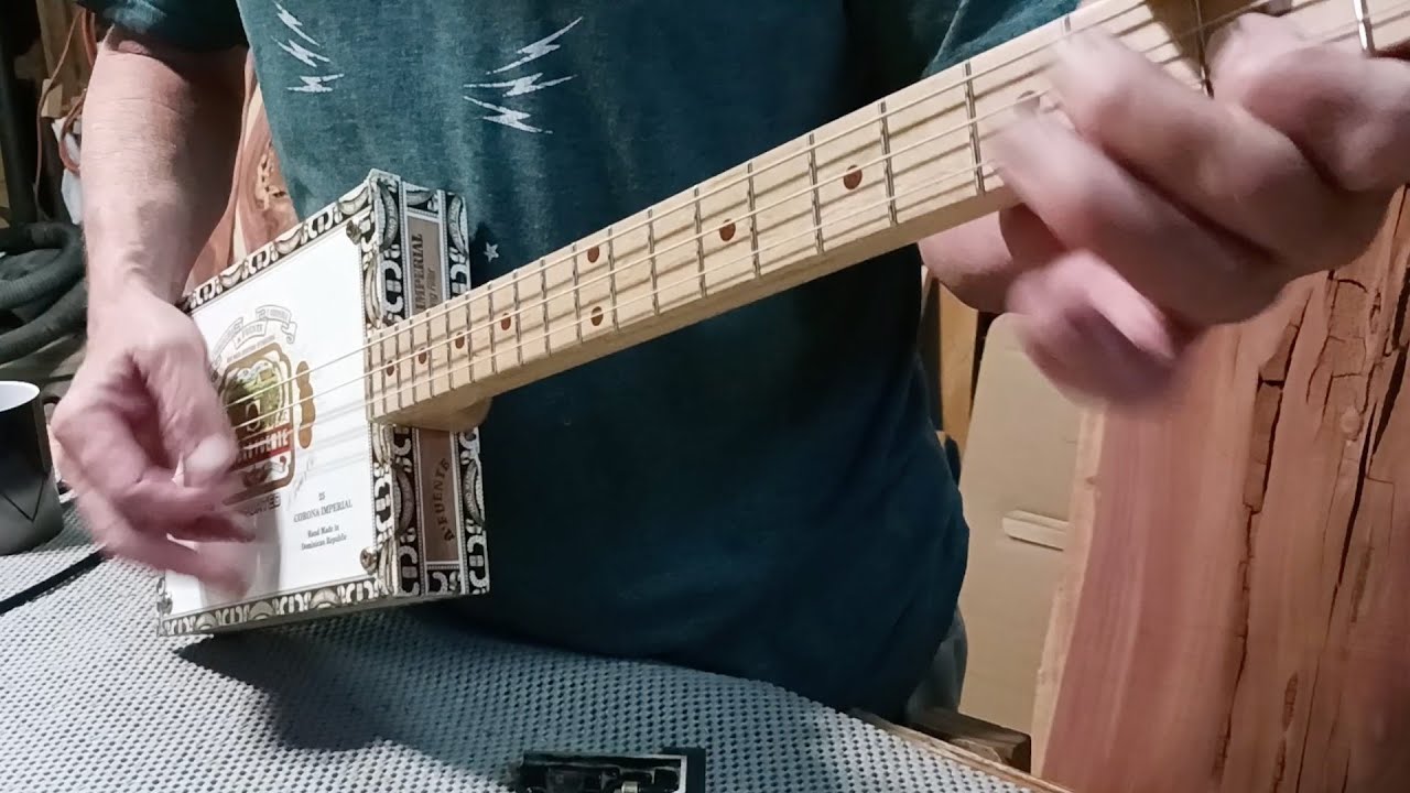 Cigar Box Guitar Assemble and Play? Twin #2 finished? - YouTube