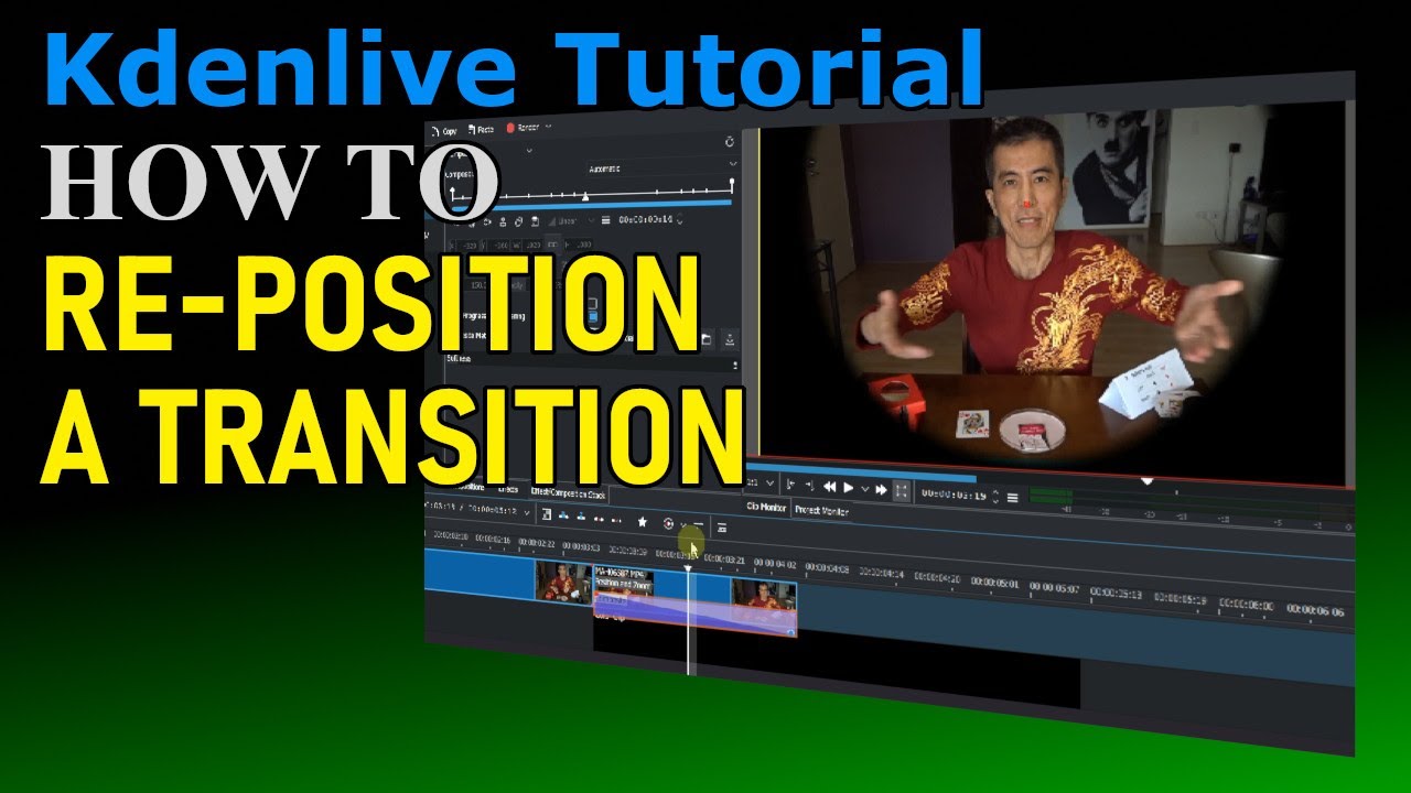 How to re-position a Transition - Kdenlive Tutorial - YouTube