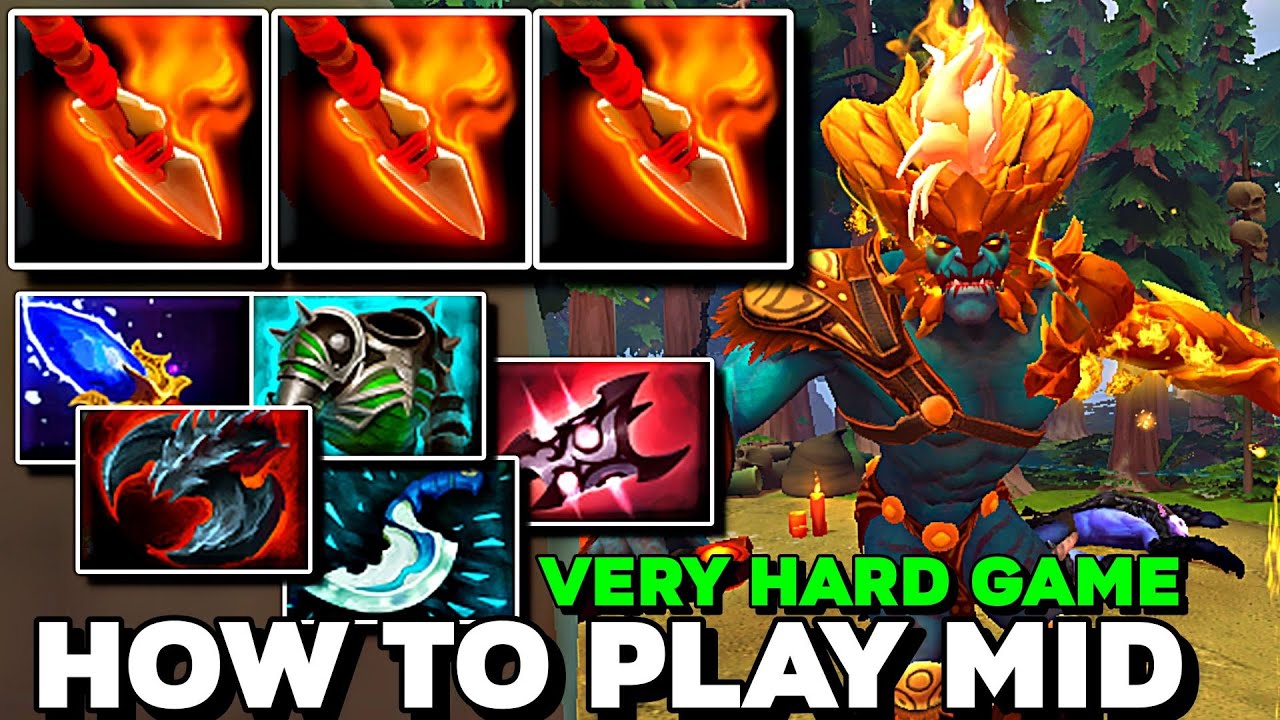 HOW TO PLAY MIDLANE Huskar Very Hard Game Armlet + Blink Dagger Build ...