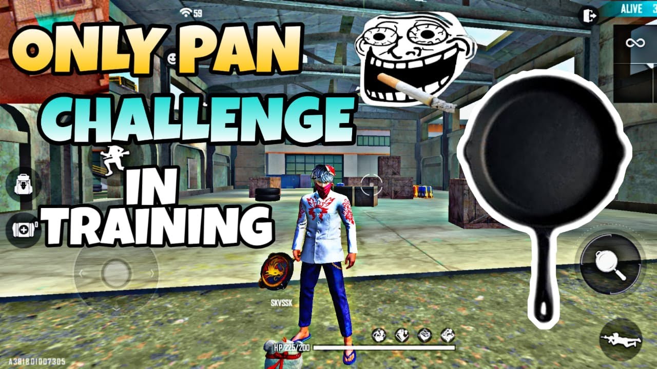 FREE FIRE ONLY PAN CHALLENGE IN TRAINING || SK VS SK GAMING || - YouTube