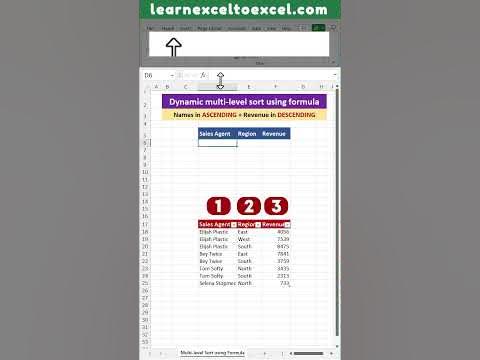 Excel Pro Tricks: Dynamic Multi Level or Multi Column Sorting in Excel with SORT Function in ...