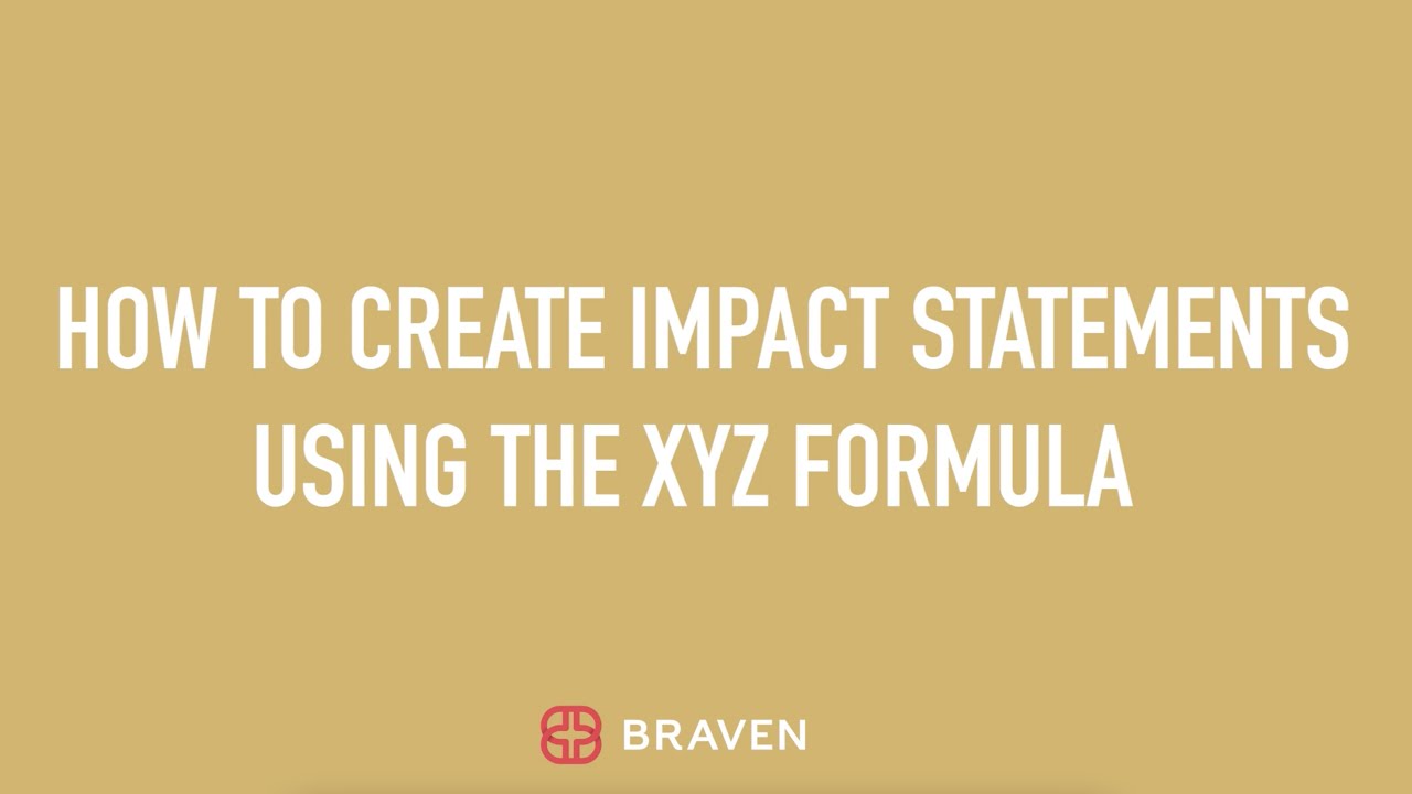 How to Create Impact Statements using the X by Y by Z Formula - YouTube