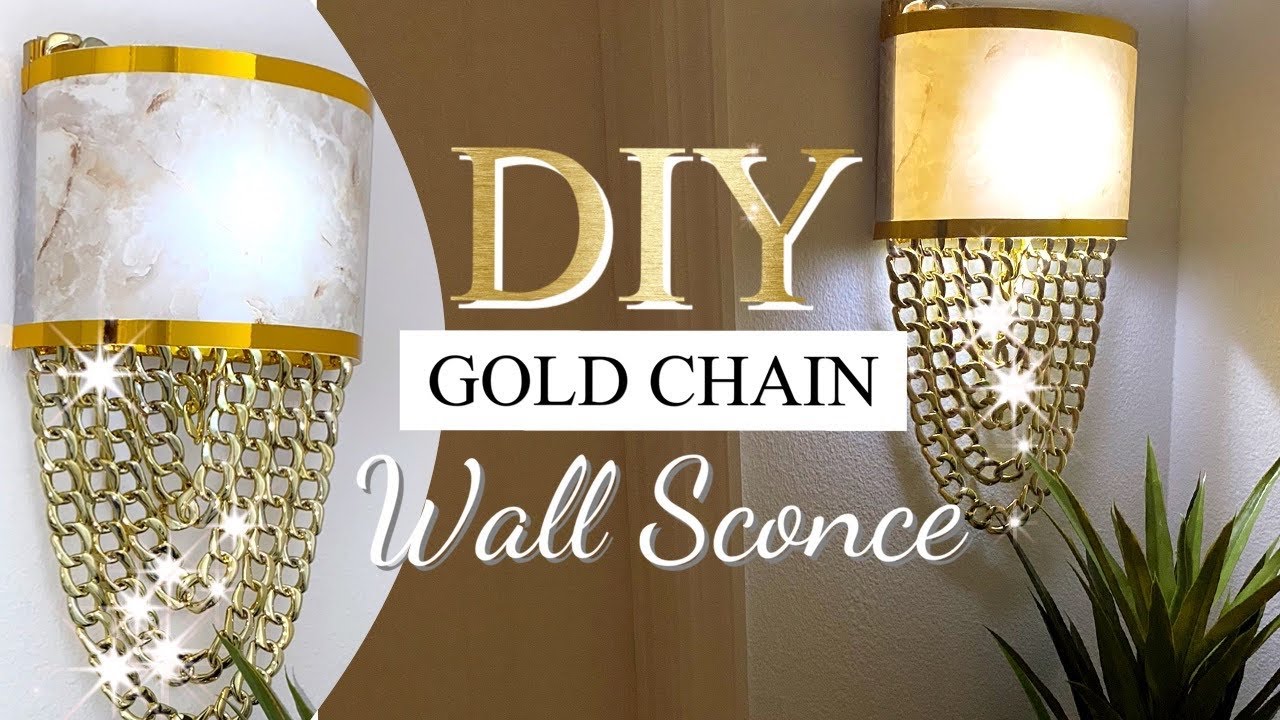GOLD Chain Sconce| DIY WALL Lighting IDEA - YouTube