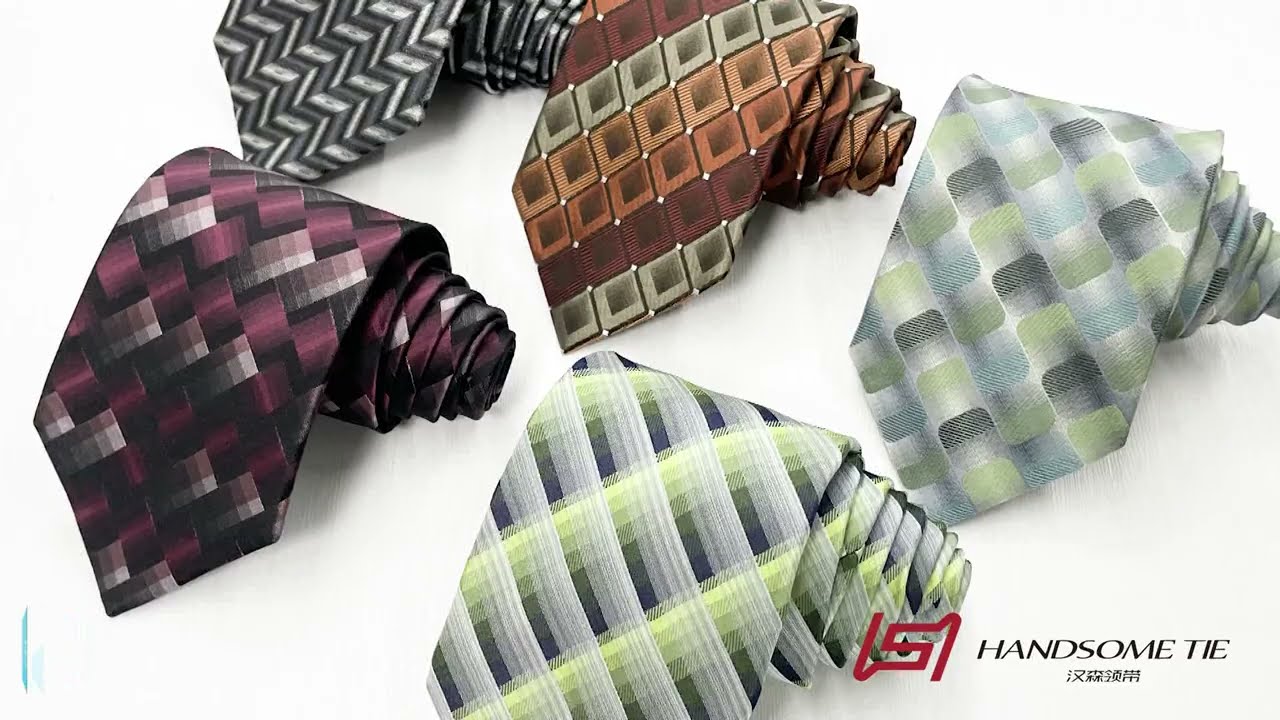 Plaid polyester mens custom neckties business fashion tie - YouTube