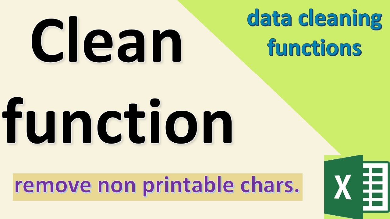 Clean Function In Excel Remove Non printable Characters In String YouTube clean-function-in-excel-remove-non-printable-characters-in-string-youtube