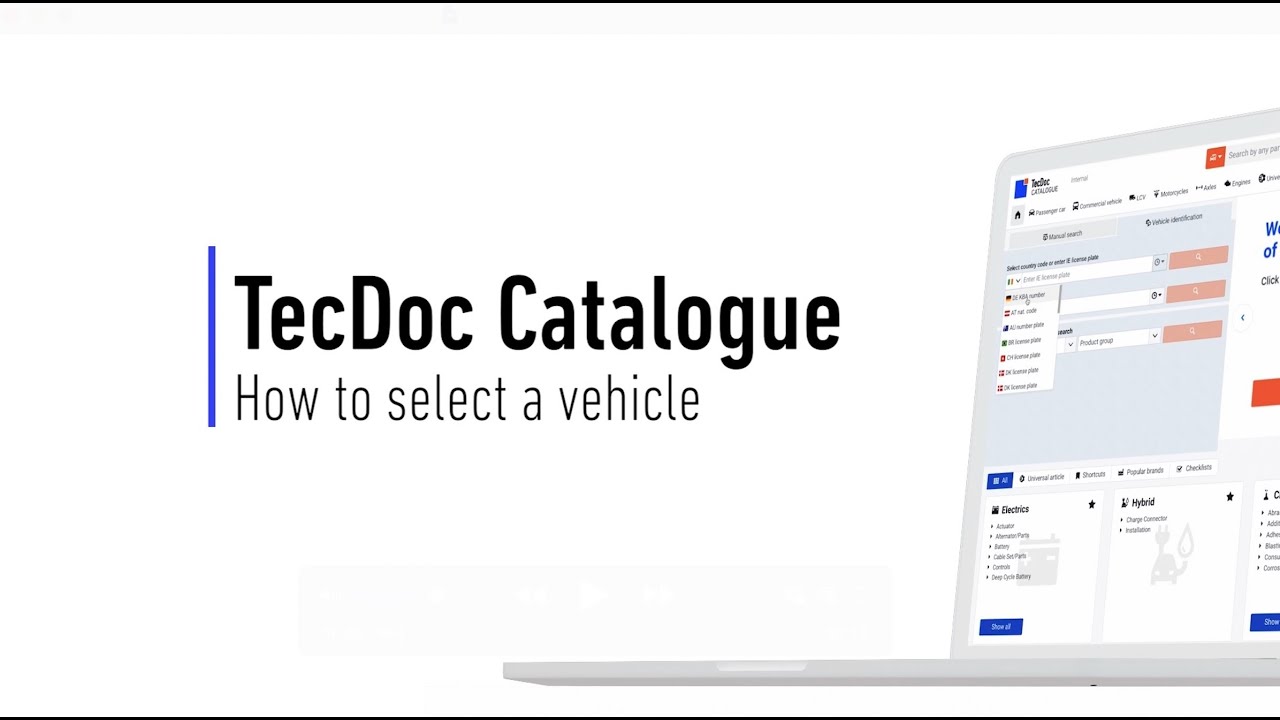 TecDoc Catalogue - How to select a vehicle - YouTube