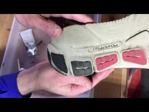 Simple repair for worn heel on running shoes - YouTube