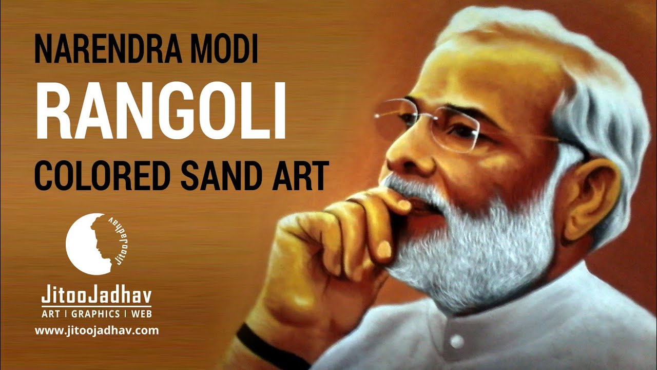 Narendra Modi Rangoli by JitooJadhav | Diwali Rangoli | Howdy Modi ...