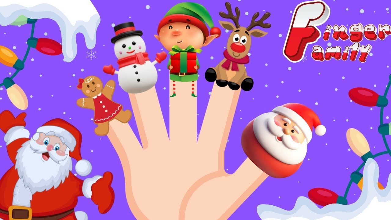 🎅 Christmas Finger Family Song | Santa, Reindeer, Gingerbread Man ...
