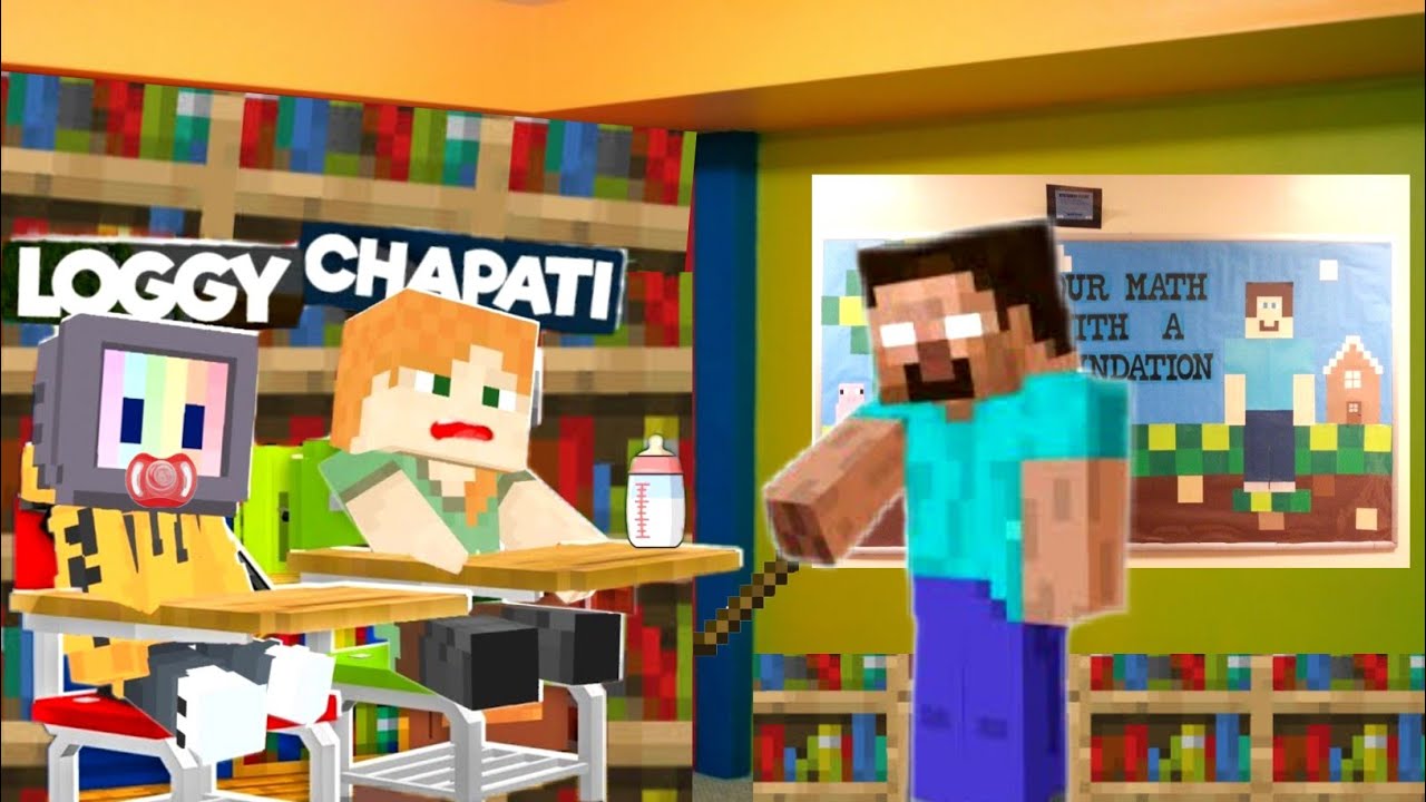 HEROBRINE TEACHING BABY LOGGY AND CHAPATI IN MINECRAFT | @Chapati ...