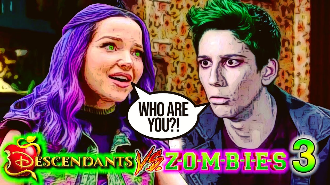 MAL and ZED Come Face to Face! 🍎 DESCENDANTS vs ZOMBIES 3 🧟 - YouTube