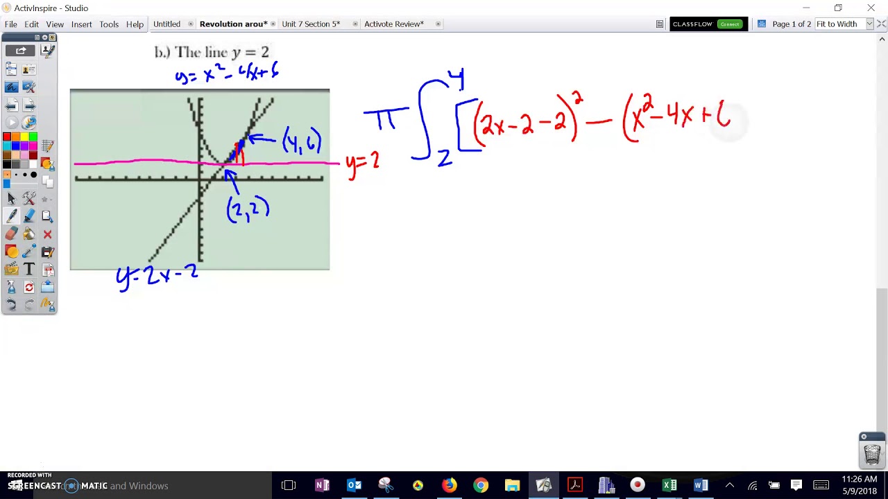 Revolution Around Non Axis Example 1 Part b - YouTube