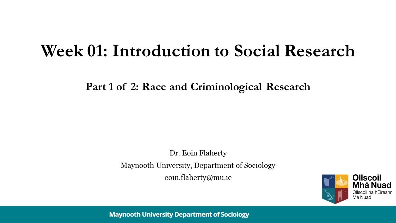 Week 1: Introduction to Social Research (Part I of II) - YouTube