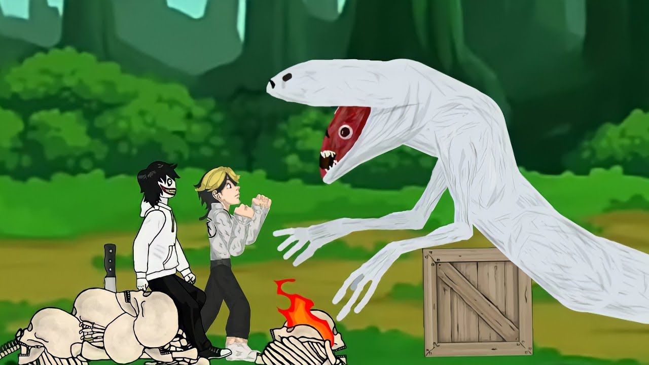 Jeff the killer VS Bridge worm - Drawing Cartoons 2 - YouTube