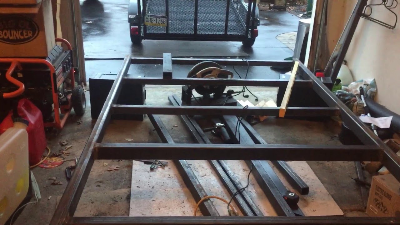 Square top camper build day 1 frame build - YouTube