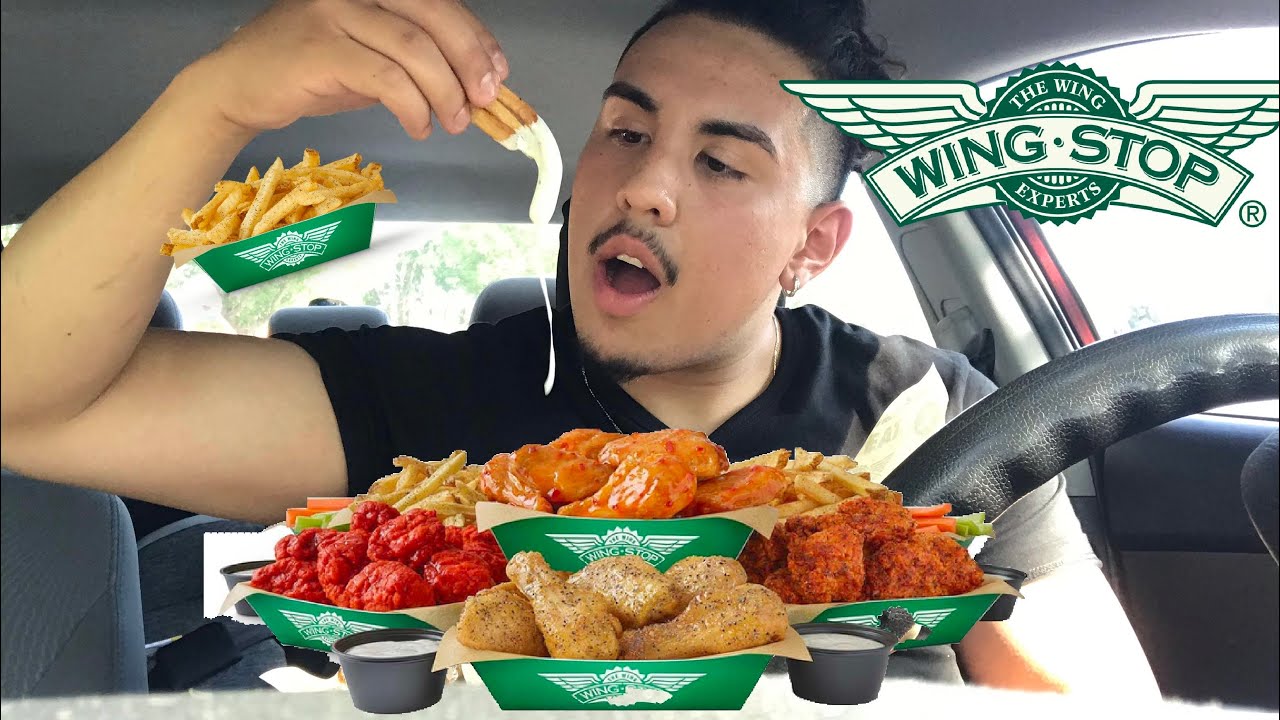 **WINGSTOP MUKBANG** W 3 FLAVORED CHICKEN WINGS - YouTube