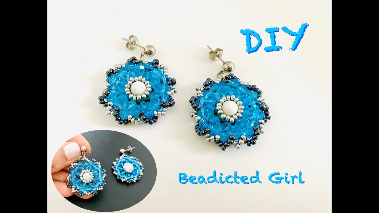 Snowflake Earrings || Bicone Earrings || DIY Beaded Earrings - YouTube