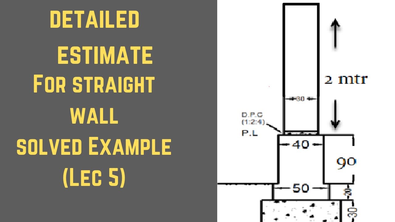 Detailed Estimate for Straight wall/Quantity surveying/Estimating and ...