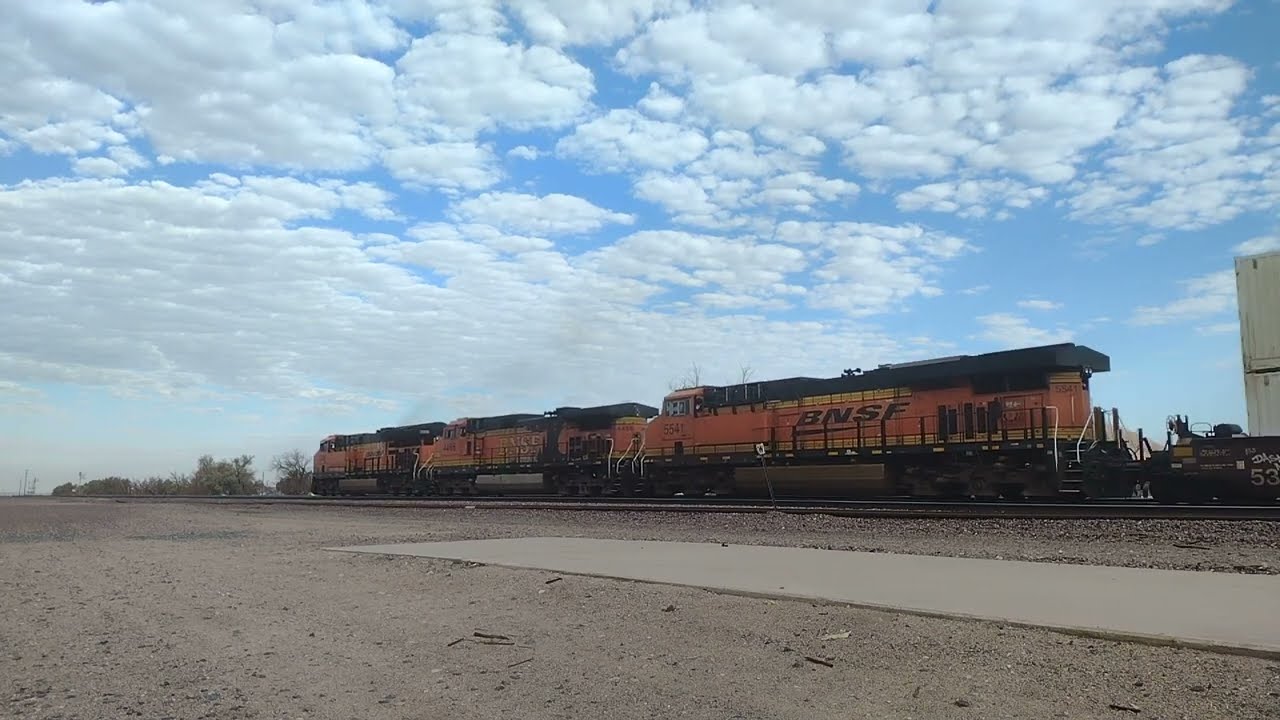 WB BNSF Domestic Intermodal/Port Stack Train In Daggett Ca! # ...