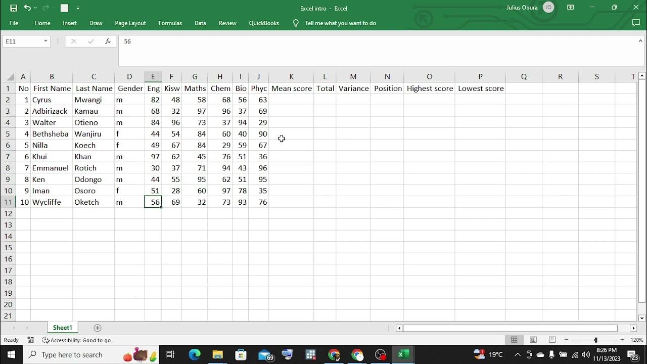 Basic excel functions (Average function, if function, max, min, rank, count, countif, countifs ...