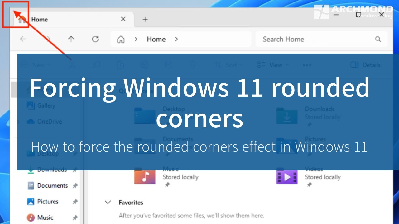 Forcing Windows 11 rounded corners - YouTube