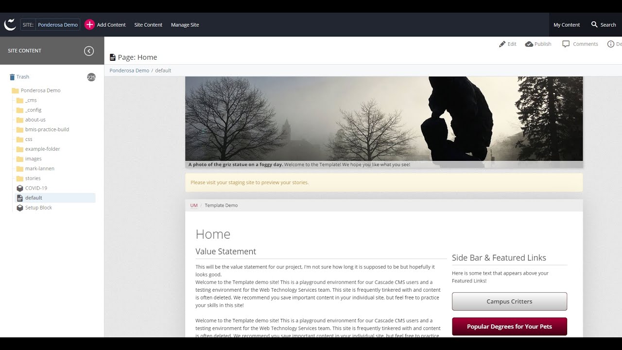 Introductory training for the Ponderosa Template in the Cascade Content ...