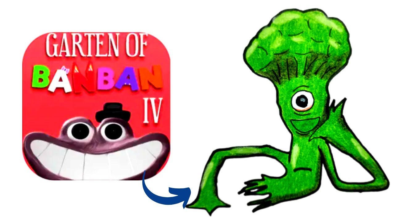 Cómo DIBUJAR a🥦LITTLE VICTOR (Brócoli) de GARTEN of BANBAN 4 / How to ...