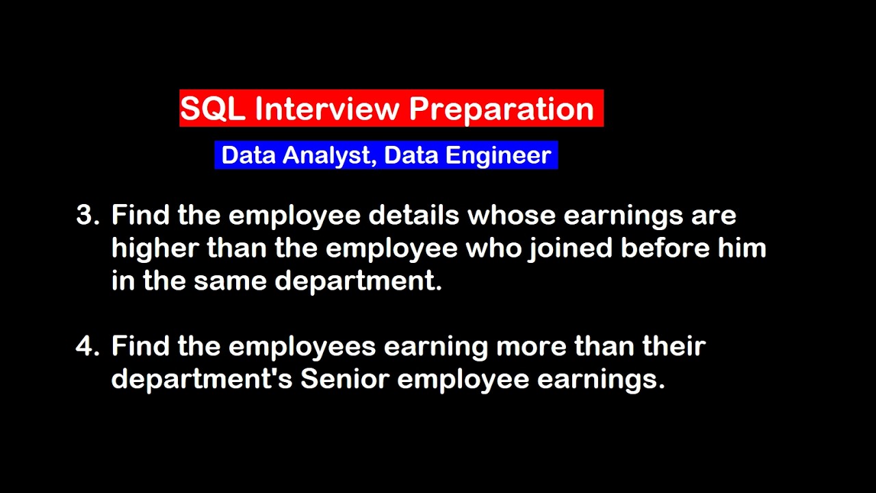 Sql Interview Question Solution Data Analyst Data Engineer Part Ii Sql Data Analyst