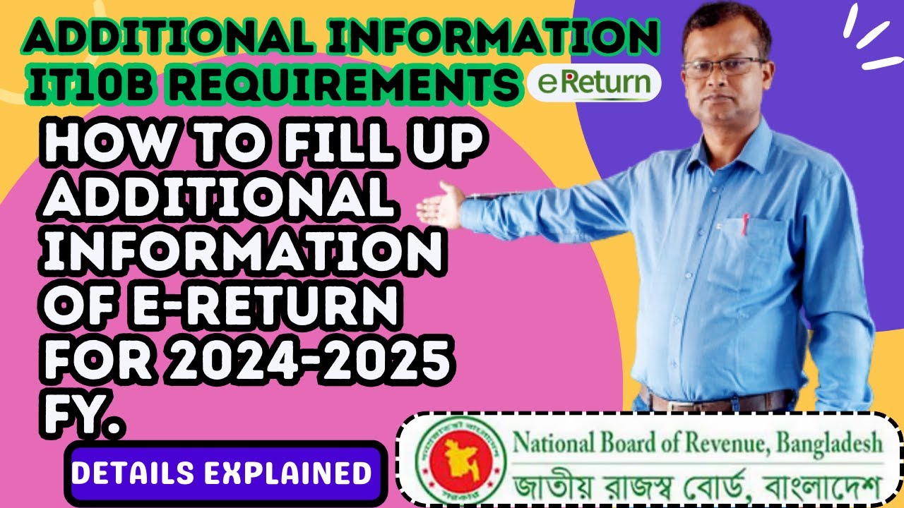 How to fill up Additional information of E return for 2024 2025 Fy ...