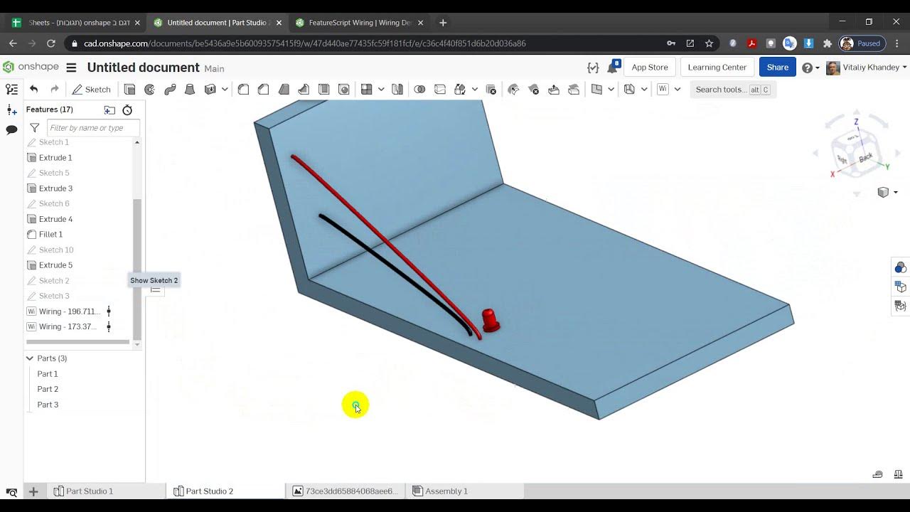 How to Route a Wire_1 -Onshape - YouTube