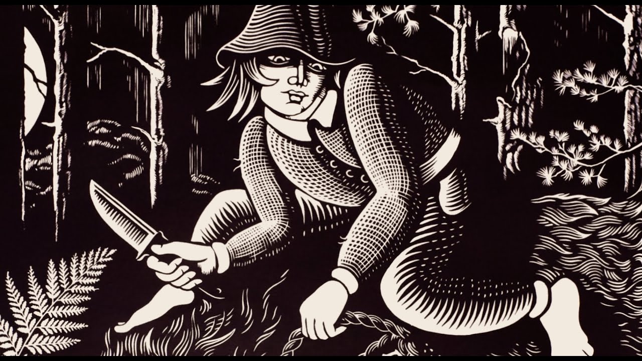 Large LinoCut printmaking process 'PASAKU MEŽS' by Emils Salmins - YouTube