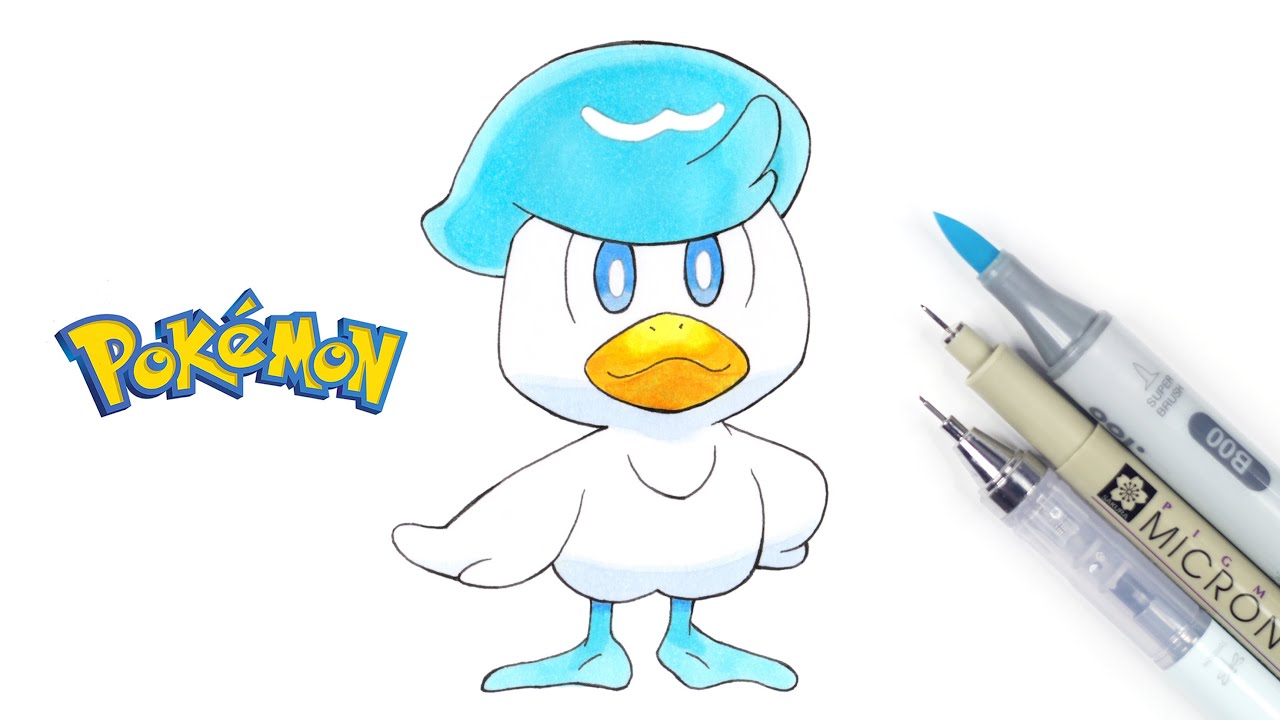如何畫潤水鴨 | 精靈寶可夢 | 寵物小精靈 | 畫畫教學 | クワッス | How to draw Quaxly | Pokémon ...