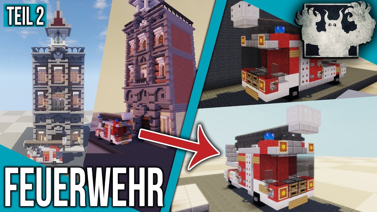 Feuerwehr bauen in Minecraft | Teil 2 - YouTube