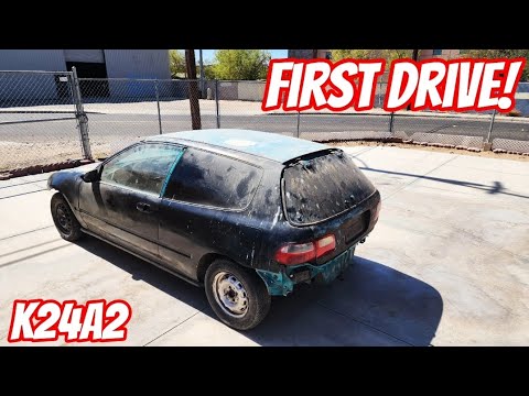 FIRST DRIVE IN OUR K-SWAPPED HATCH! - YouTube