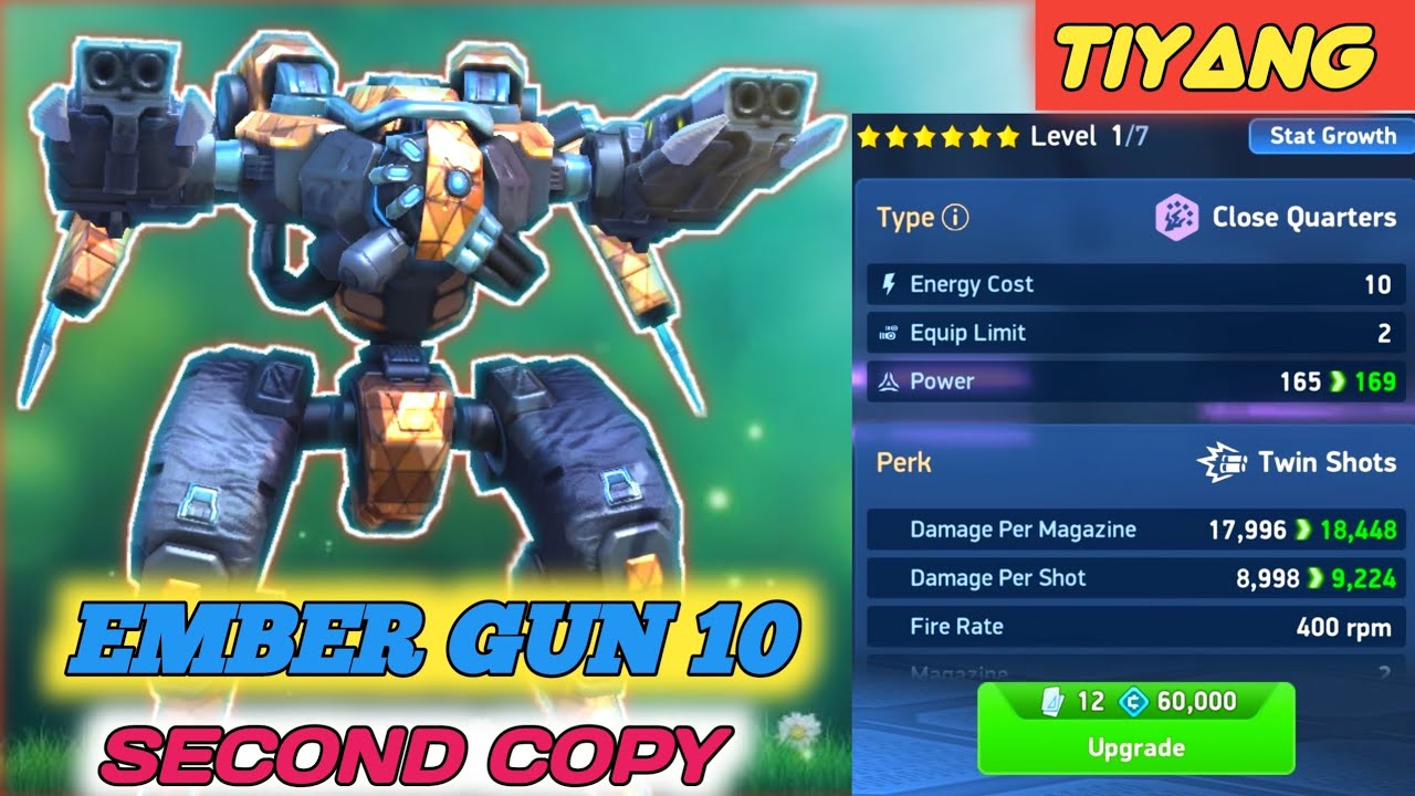 Finally Ember Gun 10 Upgraded Second Copy Unlocked - Mech Arena - YouTube