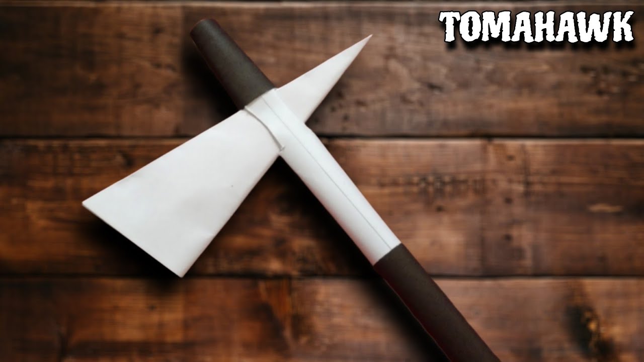 ORIGAMI TOMAHAWK TUTORIAL | PAPER AXE ORIGAMI CRAFT FOLDING | DIY PAPER ...
