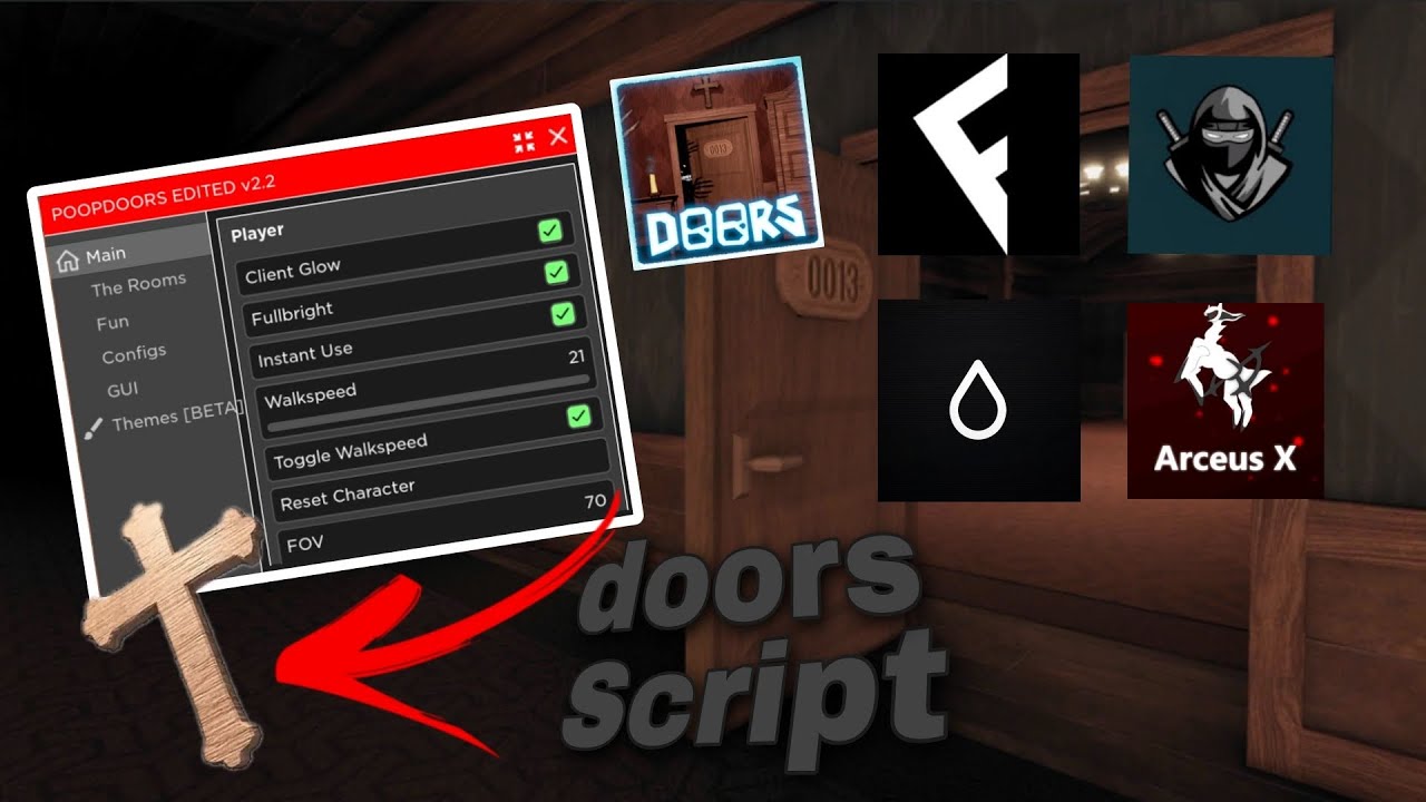 New Doors Script PoopDoors | Esp player Esp Key no eye Damage Skip Room ...