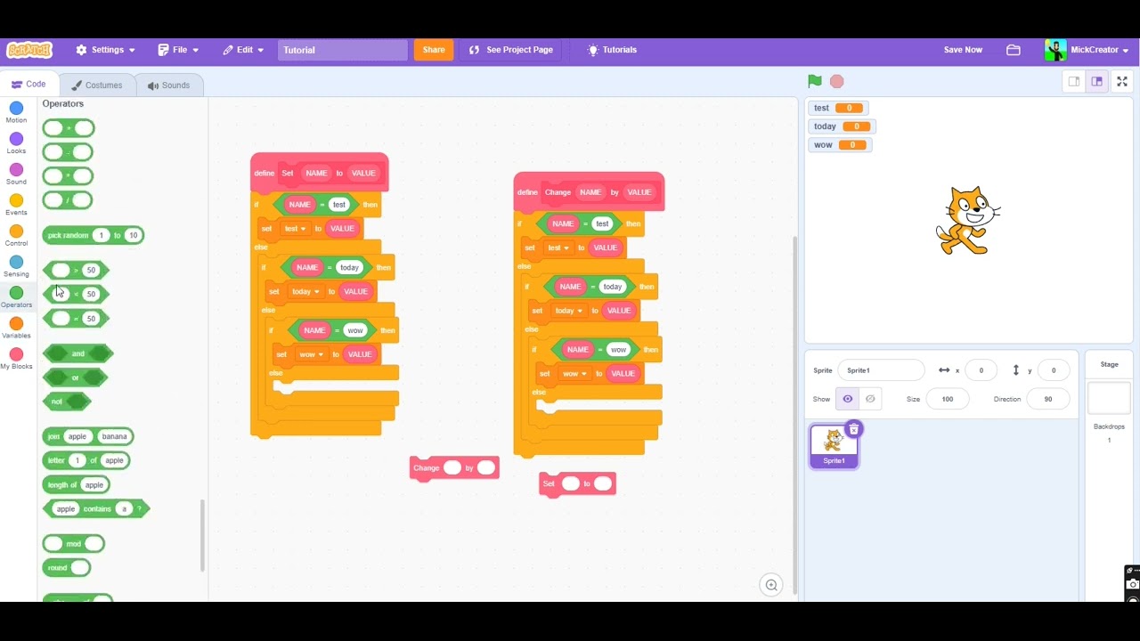 How To Turn Variables Into My Blocks Scratch Tutorial Youtube