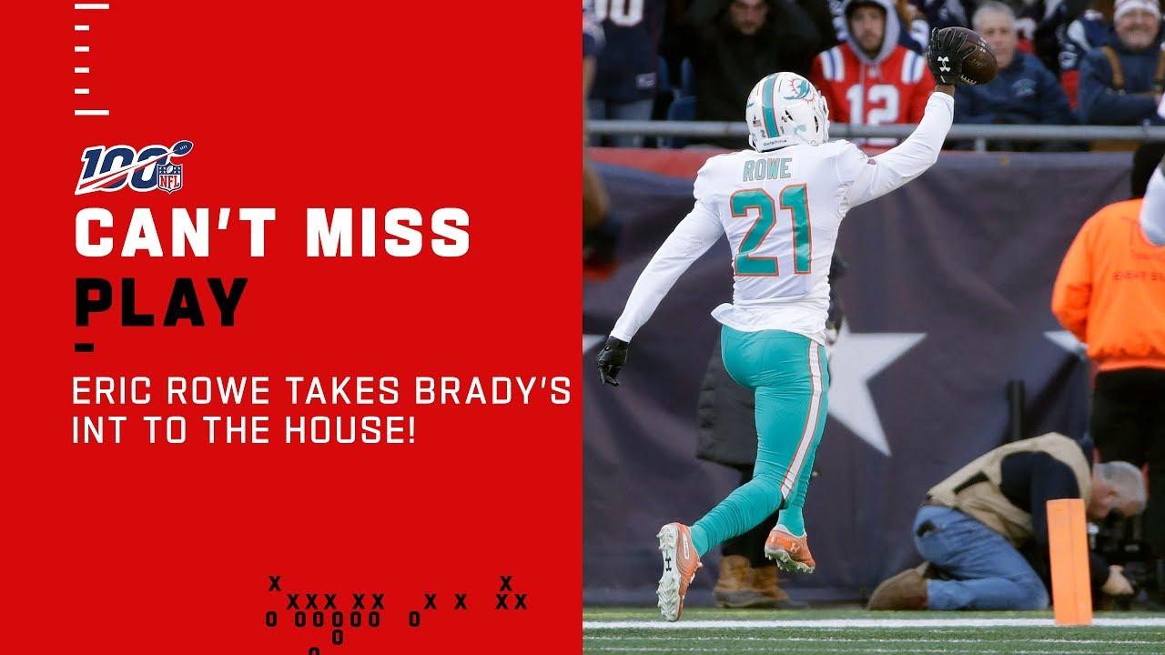 Eric Rowe Takes Brady's INT to the House! - YouTube