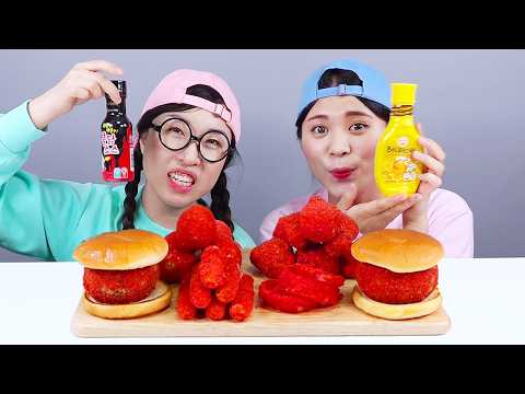 Acılı Cheetos Tavuklu Sosisli sandviç Çubukları Mukbang DONA