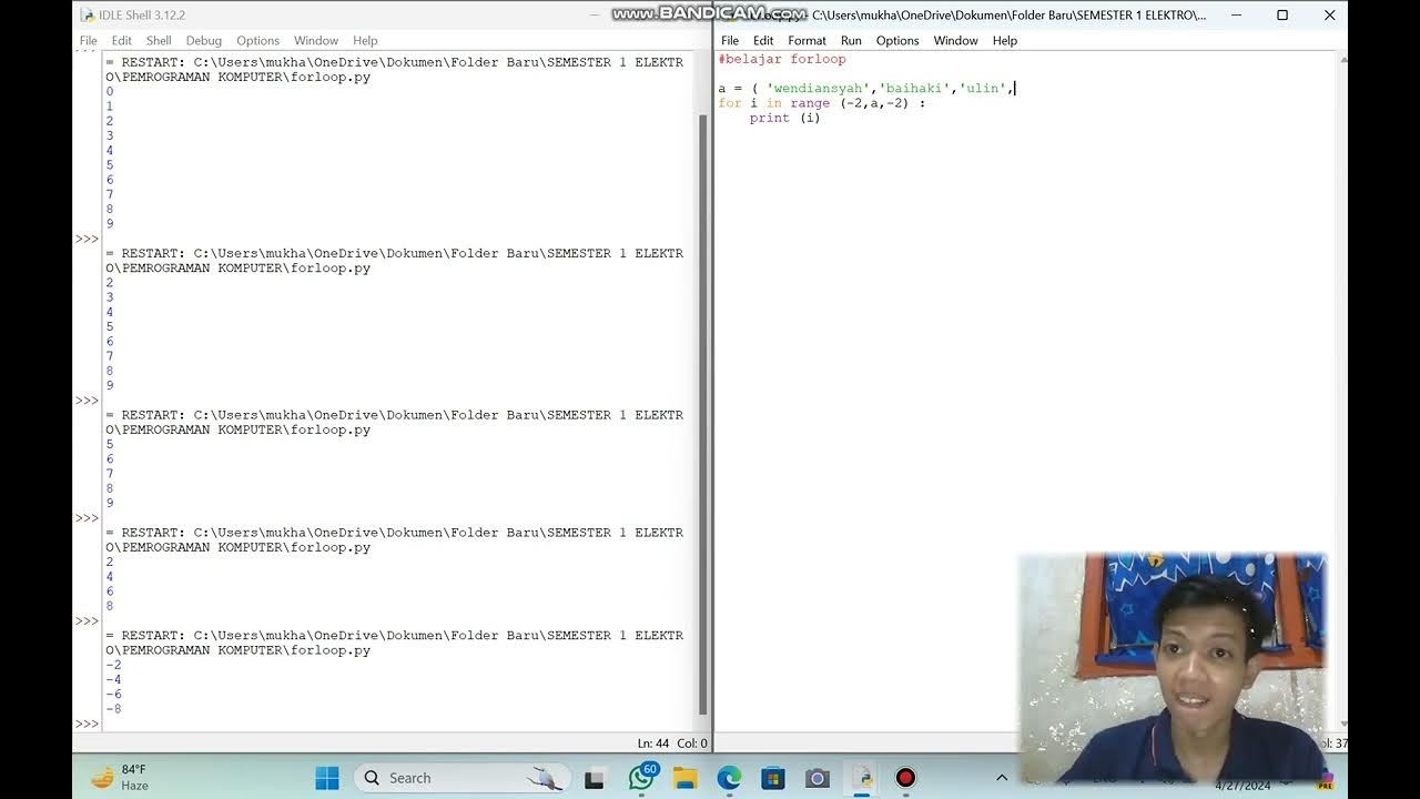 Tugas pemrograman komputer forloop fordis 9 Python - YouTube