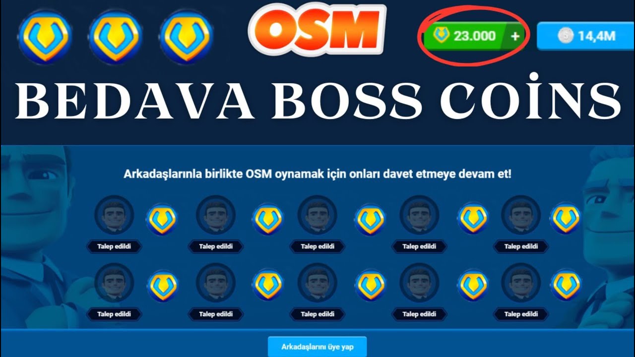 OSM 2024 BEDAVA BOSS COİNS KAZANMA YÖNTEMLERİ ! ONLİNE SOCCER MANAGER ...