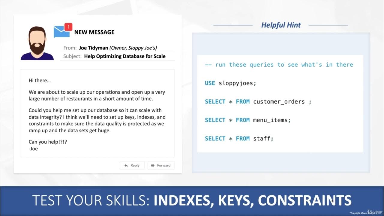 MySQL Database Administration - SQL Database for Beginners - Assignment Indexes And Constraints ...